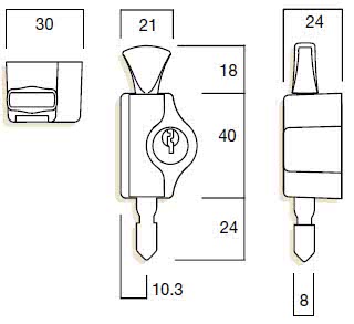 Whitco CYL4 Mini Window Bolt | Whitco.com.au